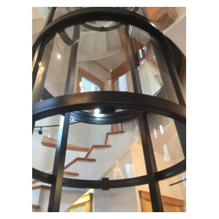 Round Acrylic Home Elevator Incorporated into Staircase - American ...