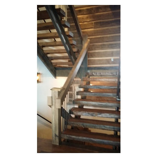 Rustic Farm House by Haley Custom Homes - Rustic - Staircase - Denver ...