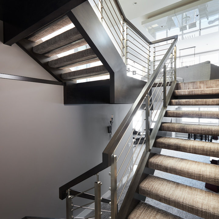 75 Carpeted Floating Staircase Ideas You'll Love - December, 2024 | Houzz