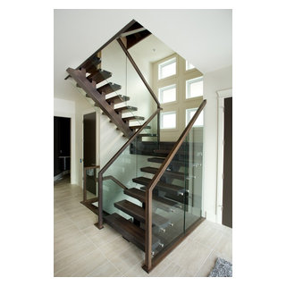 solid white oak mono-stringer - Modern - Staircase - Edmonton - by ...