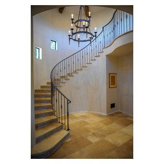 Spanish Colonial Custom Home - Mediterranean - Staircase - San ...