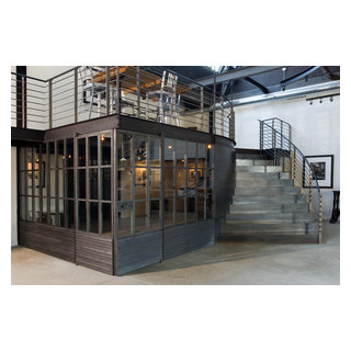 Square Loft & Curved Stair - Industrial - Staircase - Philadelphia - by ...