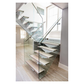Stainless Railing with Structural Steel Stair - Contemporary ...