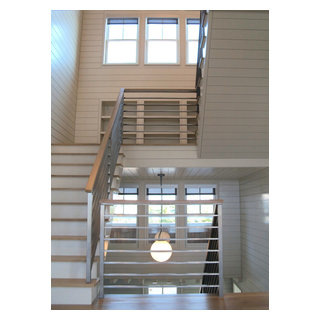 Stainless Steel Bar Railing with Wooden Top Cap - Contemporary ...