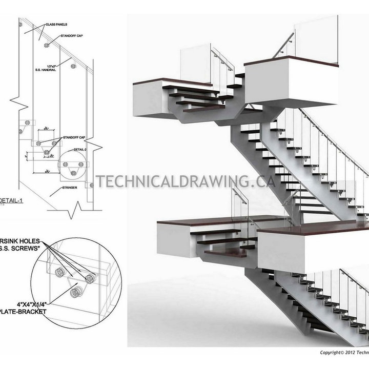 Steel Shop Drawings Staircase Ideas - Photos & Ideas | Houzz