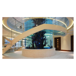 Staircase surrounding fish tank - Contemporary - Staircase - London ...