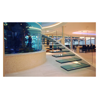 Staircase surrounding fish tank - Contemporary - Staircase - London ...