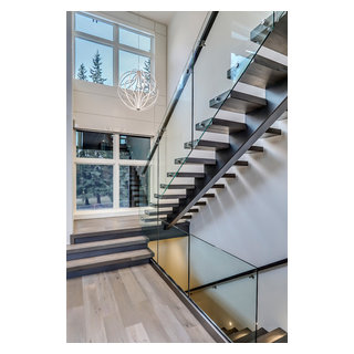Staircase with Windows and Glass Railings - Contemporary - Staircase ...