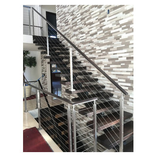 Staircases - single stringer open risers - Contemporary - Staircase ...