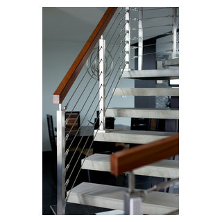 steel mono stringer with concrete treads - Modern - Staircase ...