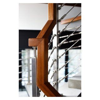 steel mono stringer with concrete treads - Modern - Staircase ...