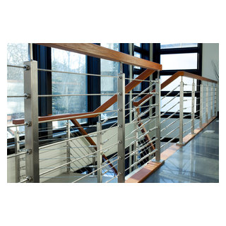 steel mono stringer with concrete treads - Modern - Staircase ...