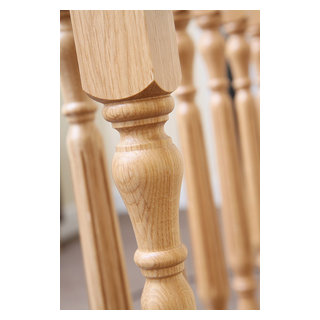 Turned and Fluted Spindles and Newel Posts - Traditional - Staircase ...