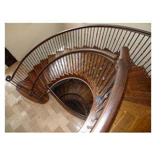 Walnut Radius Staircase - Traditional - Staircase - Detroit - by ...