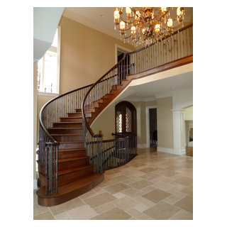 Walnut Radius Staircase - Traditional - Staircase - Detroit - by ...