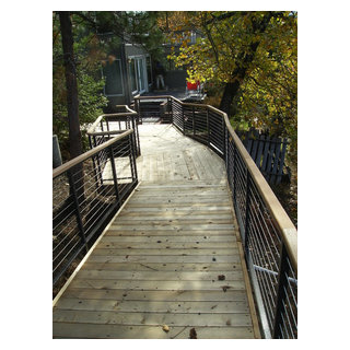 Welded Post, Custom Wood Top Rail & Cable Infill in Grants Pass, OR ...