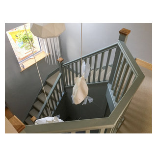 Wiltshire Quarter Landing & Return Balustrade - Contemporain - Escalier ...