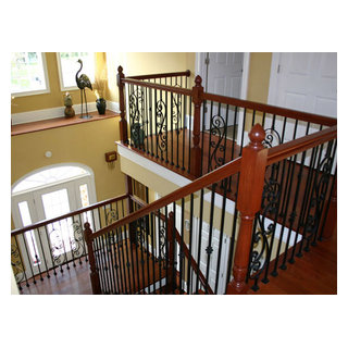 Wrought Iron Balusters: Scroll Series - Midcentury - Staircase - Other ...