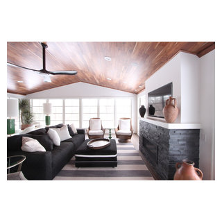 Black Custom Sofa with Custom Ottoman with Contrasting Pipping ...