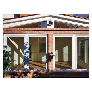Brick Sun Room with Copper Roof and Gutters - Contemporain - Véranda et ...