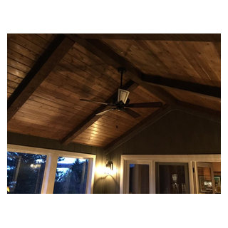Custom Pine Ceiling and Beams - Rustic - Sunroom - Other - by DW3 ...