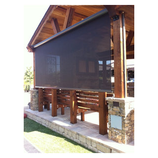 Exterior Drop Screens - Rustic - Sunroom - Dallas - by Awnimation | Houzz