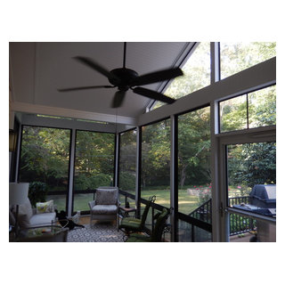 Gable Roofed Sun Room with Bronze Eze BreeZe Windows - Traditional ...