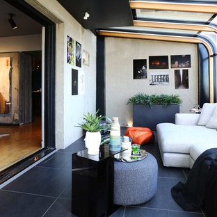 75 Beautiful Porcelain Tile and Black Floor Sunroom Pictures & Ideas ...