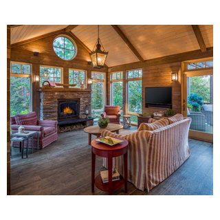 Lake Oswego Addition with Outdoor Living Spaces - Rustic - Sunroom ...