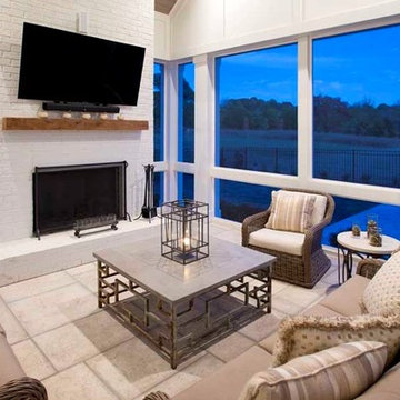 75 Farmhouse Ceramic Tile Sunroom Ideas You'll Love - May, 2024 | Houzz