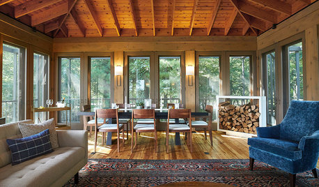 Knotty pine sunroom