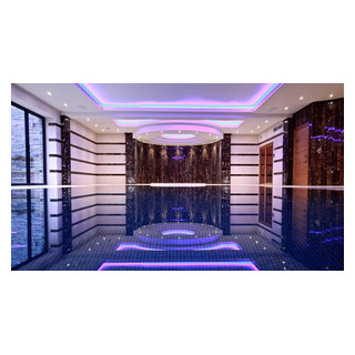 Basement pool hall - swimmers view - Contemporary - Pool - Other - by ...