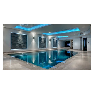 Indoor contemporary Basement Swimming Pool - Contemporary - Swimming ...