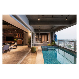 Awakening by the pool - Industrial - Balcony - Ahmedabad - by The ...