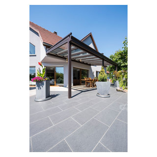 Terrasse bois et pierre bleue - Patio - París - de Terrasses et Jardins ...