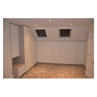 Attic room wardrobe storage with push to open doors, East Barnet ...