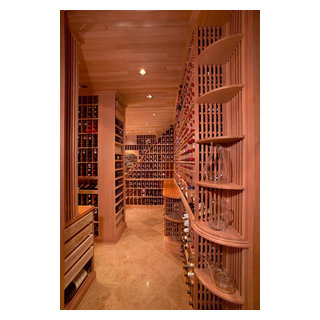 Beverly Hills Large Walk in Wine Cellar Traditional Redwood Racking ...