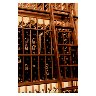 Custom Wine Racks with Ladder North Dallas Residential Wine Cellar ...