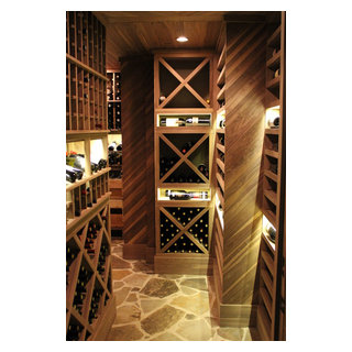 Diamond Bins in Unstained Black Walnut - Traditional - Wine Cellar ...