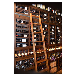 Ladder for Easy Access to the Wines in Custom Home Wine Cellar Naples ...