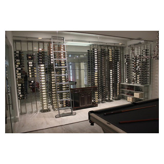 Metal Glass Enclosed Wine Cellar With Man Cave - Contemporary - Wine ...