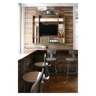 Reclaimed wood bar - Rustic - Home Bar - New York - by Jen Chu Design ...