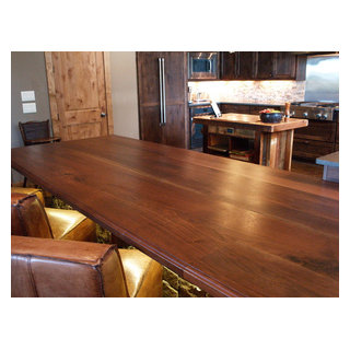 Rustic Gun Room in Texas highlights Texas Walnut Wood Tops - Rustic ...