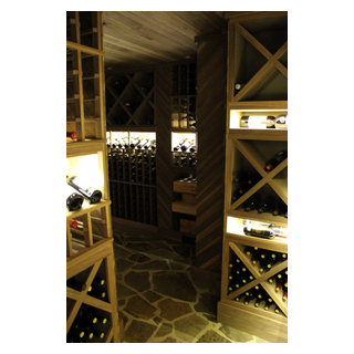 Unstained Black Walnut Custom Wine Cellar - Traditional - Wine Cellar ...
