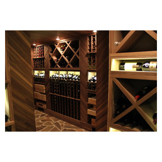 Unstained Black Walnut Custom Wine Cellar - Traditional - Wine Cellar ...