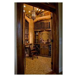 Wine Grotto Created From Unused Closet - Mediterranean - Wine Cellar ...