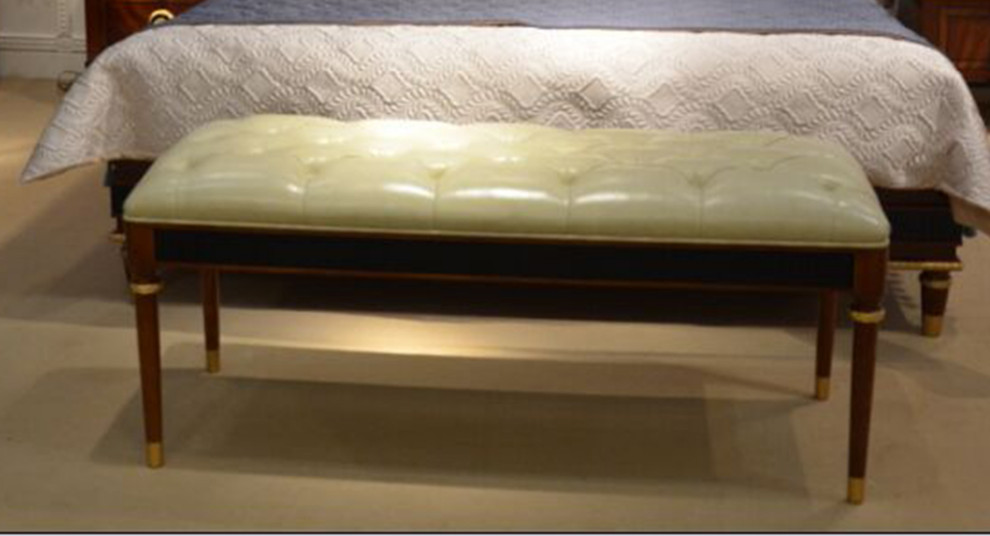 Infinity Genuine Leather Bench - Midcentury - Upholstered Benches - by ...