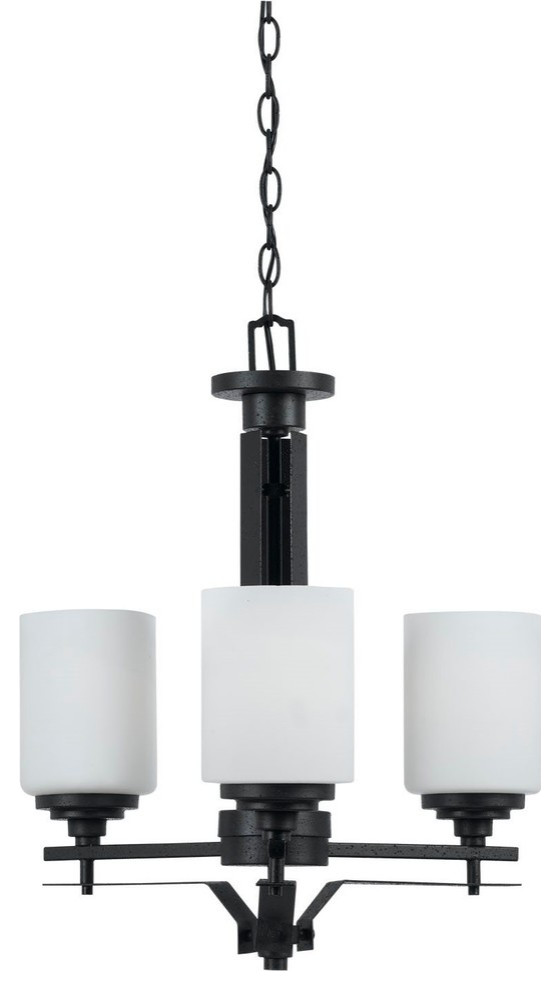 Cal Lighting Judson Iron 3-Light Chandelier, Texture Black ...