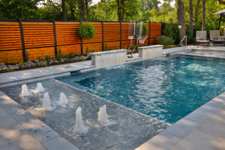 Lemont, IL Rectilinear Pool with Interior Hot Tub - Traditional - Pool ...