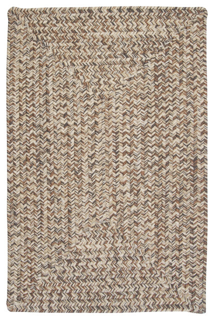 Corsica - Storm Gray 3' square, Square, Braided - Beach Style - Area ...